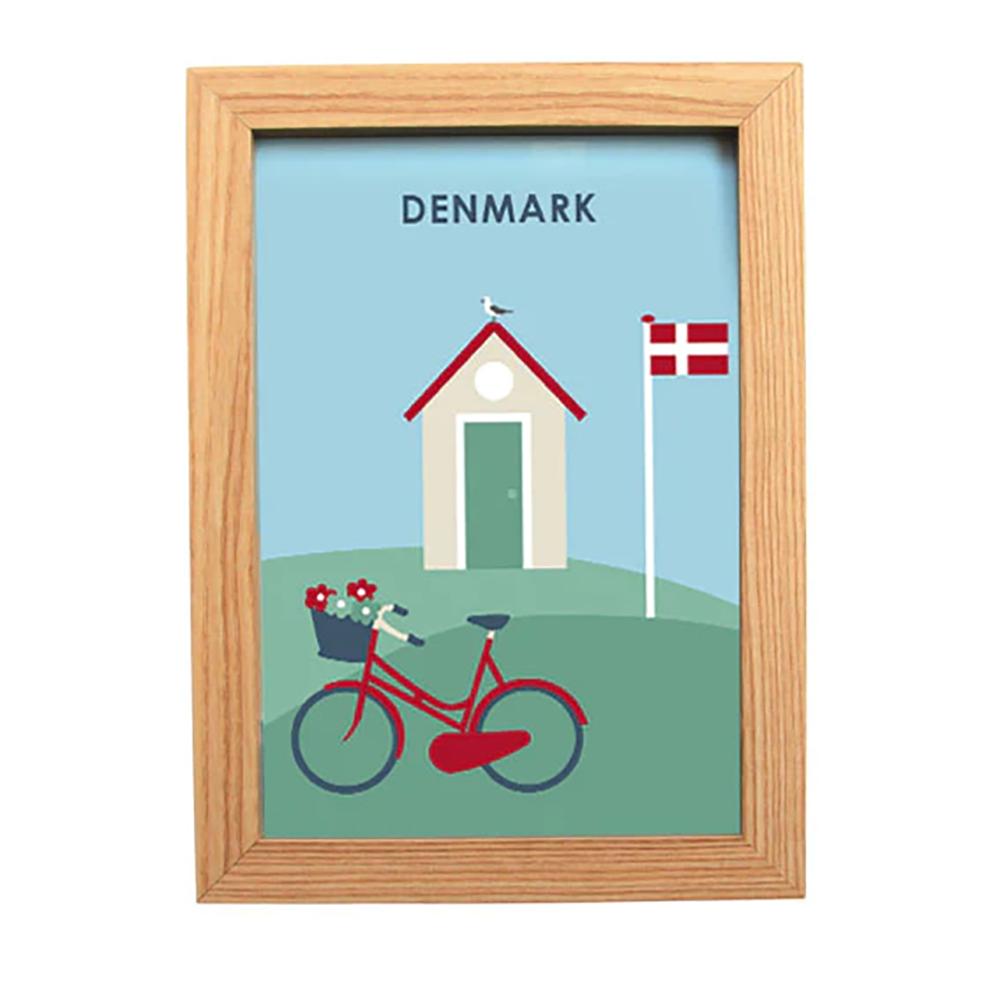 A4 plakat i ramme, Sommer i Danmark, kun 72,00 kr