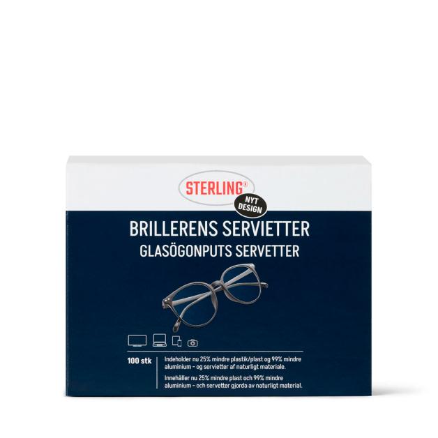 Sterling brillerens servietter, æske med 100 stk.